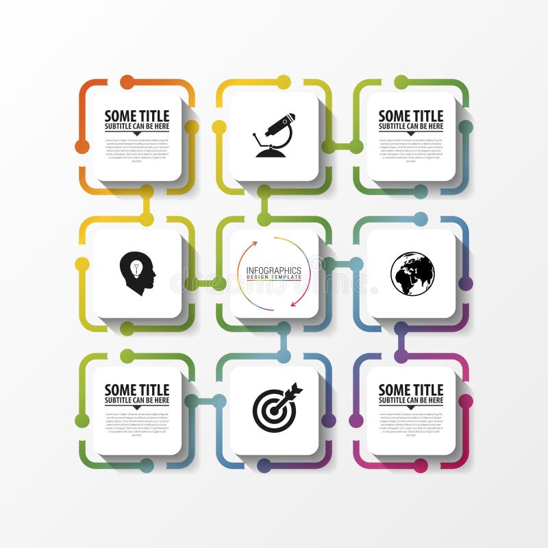 Abstract Squares Concept. Infographic Design Template Stock Vector ...