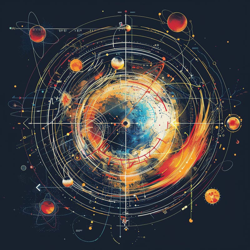 Infographic Detailing the Four Fundamental Forces of Physics Stock ...
