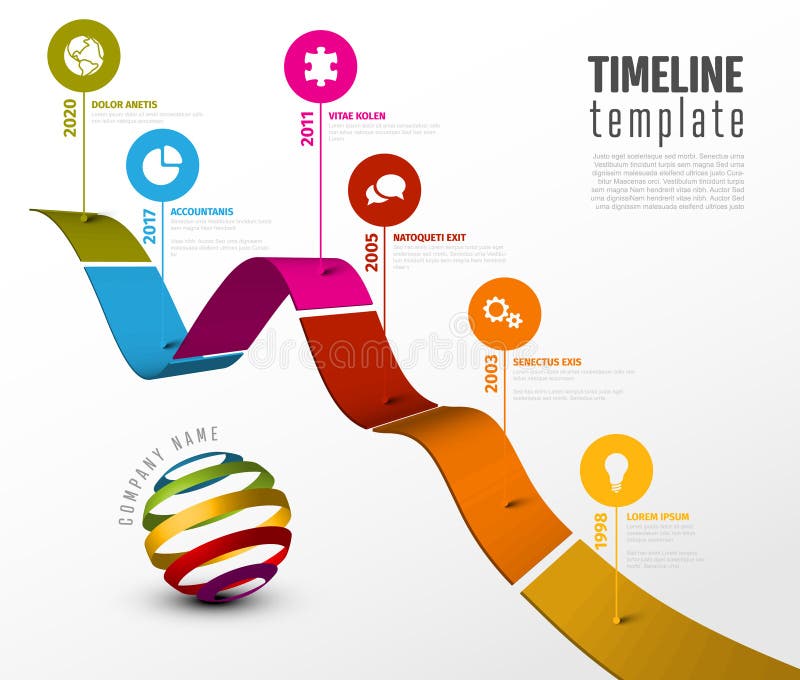 Infographic Diagonal Timeline Report Template Stock Vector ...