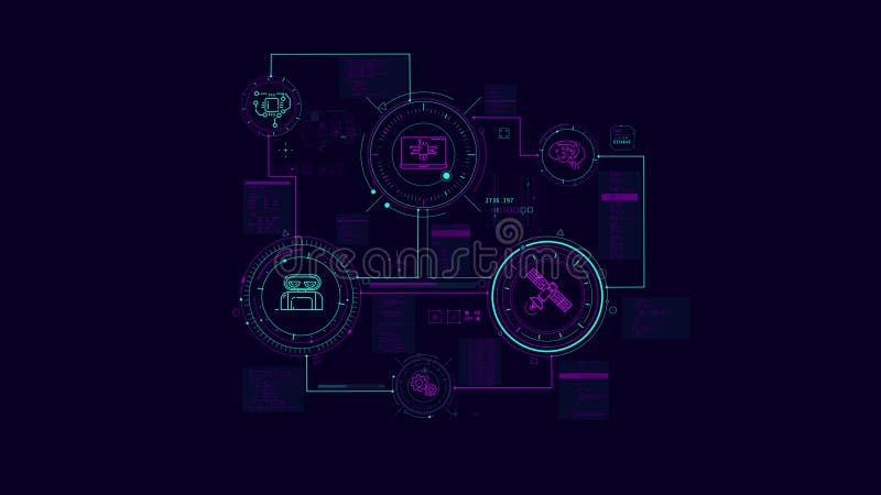 Animation of Infographic Diagram about the Work of AI. Stock Video ...