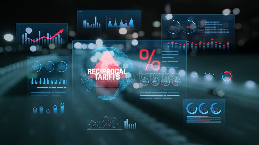 Infographic Displaying Concepts of Reciprocal Tariffs with Statistical ...