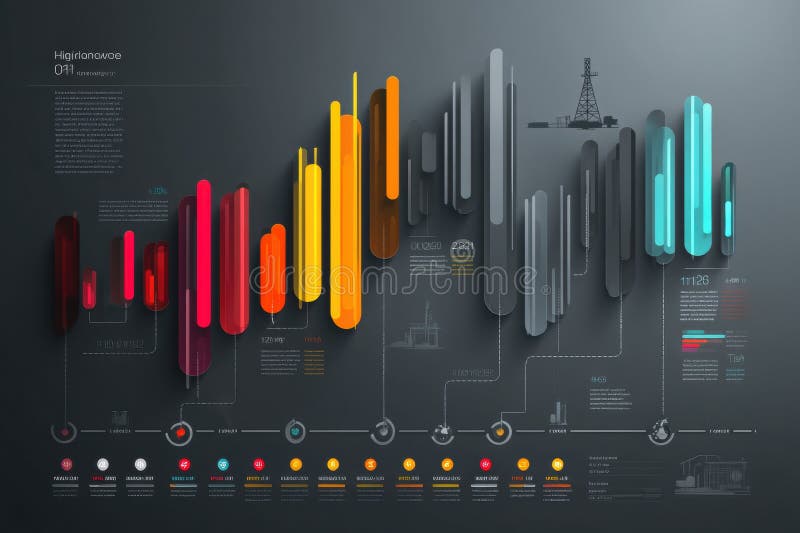 Infographic Displaying Detailed Oil Industry Data with a Dark Clean ...