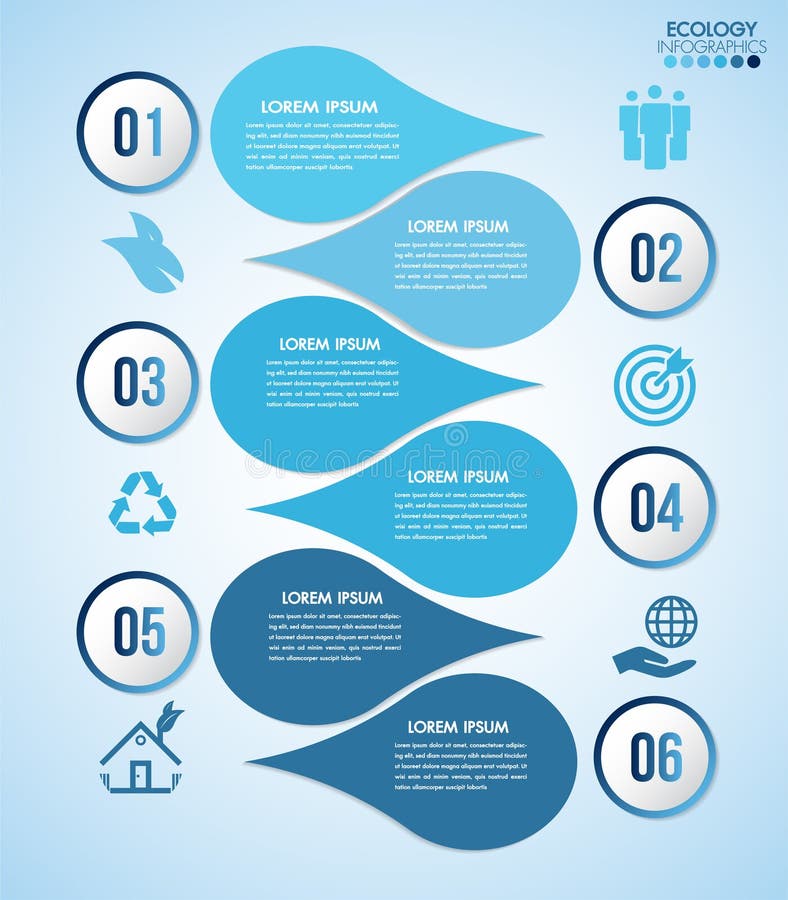 Infographic Eco Water Blue Design Elements Process 6 Steps or Options ...