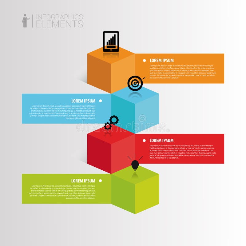 Infographic Element. 3d Cubes Stock Vector - Illustration of clean ...