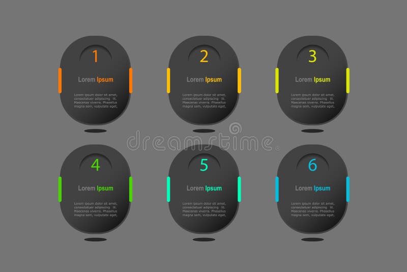 Infographic Element Template, Business Concept with 6 Steps, Color ...