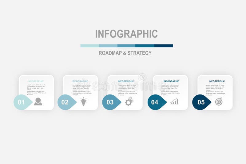 Infographic Element Template, Business Concept with 5 Steps , Minimal ...