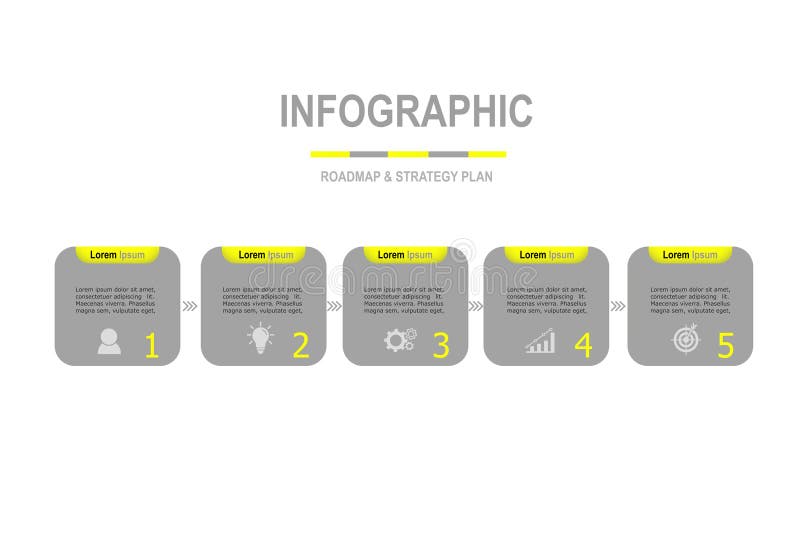 Infographic Element Template, Business Concept with 5 Steps , Minimal ...