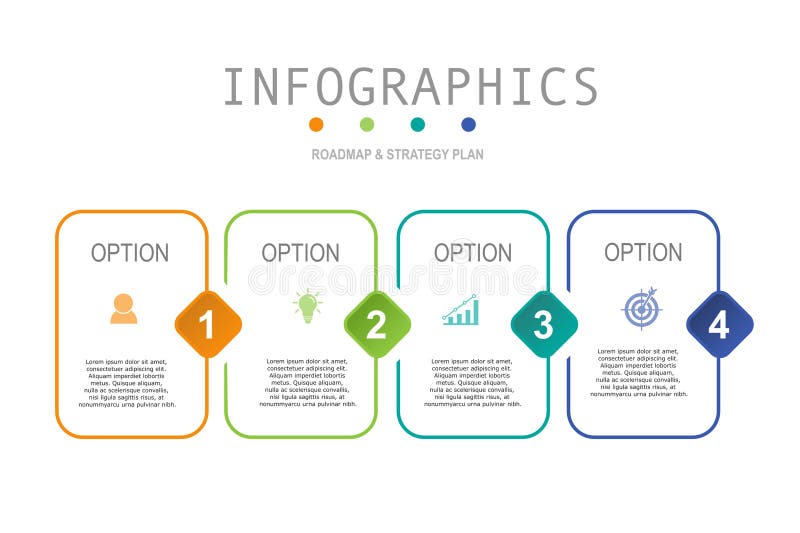 Infographic Element Template, Business Concept with , 4 Steps , Minimal ...