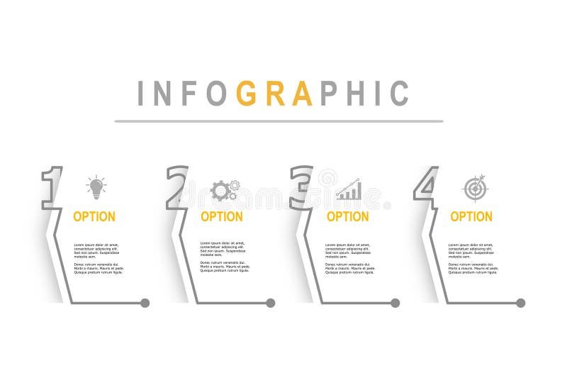 Infographic Element Template, Business Concept with, 4 Steps , Minimal ...