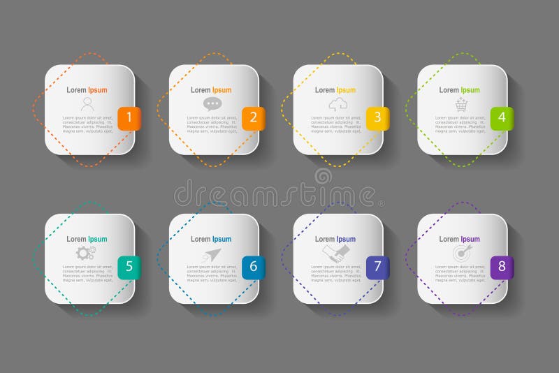 Infographic Element Template, Business Concept with 8 Steps, Multi ...