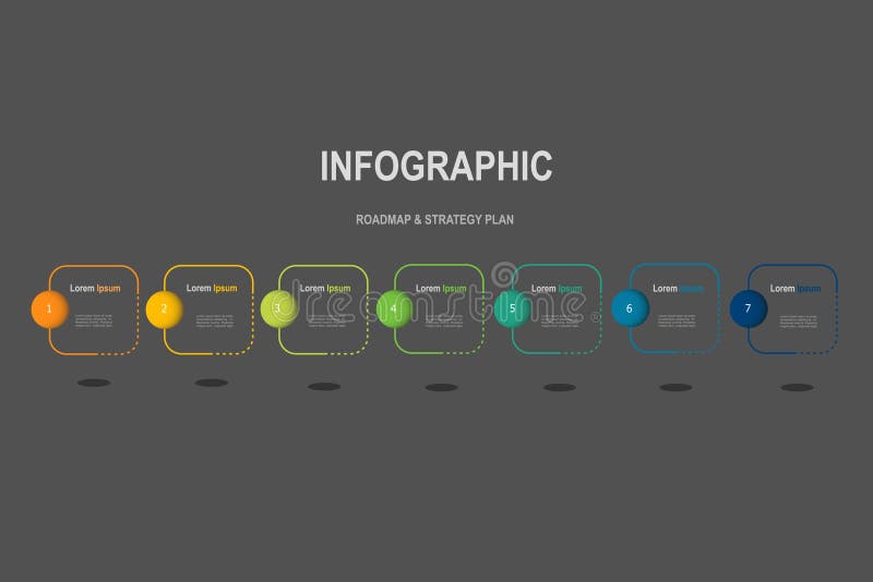 Infographic Element Template, Business Concept with 7 Steps, Multi ...