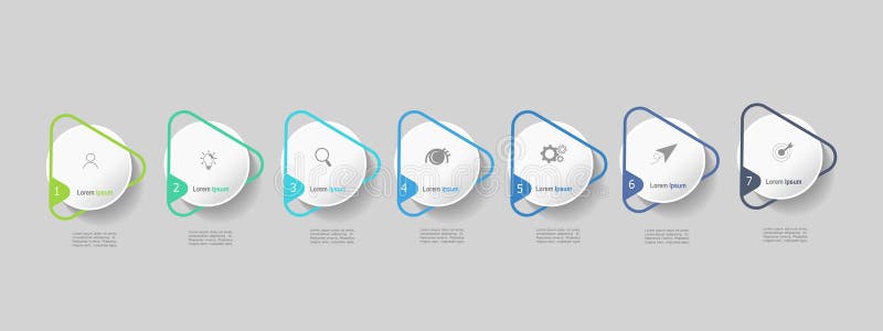 Infographic Element Template, Business Concept with 7 Steps, Multi ...