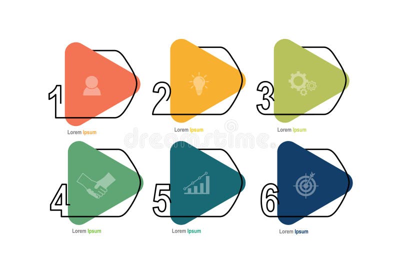 Infographic Element Template, Business Concept with 6 Steps, Multi ...
