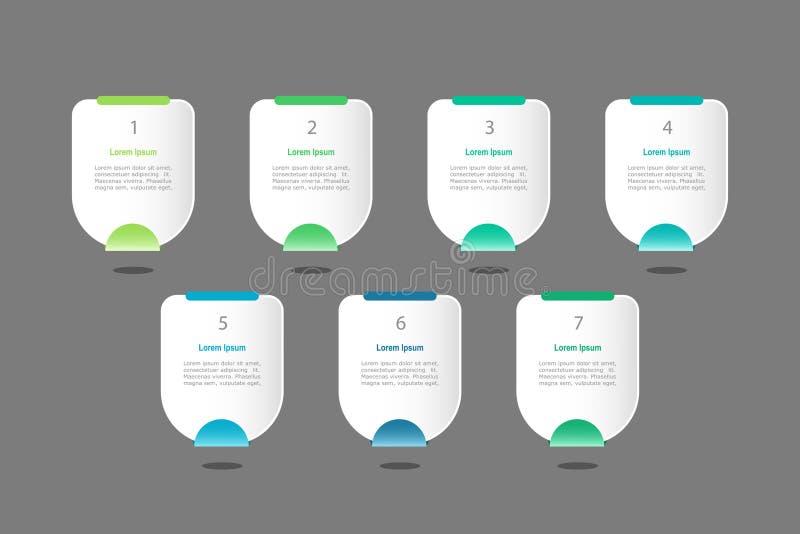 Infographic Element Template, Business Concept with 7 Steps, White ...