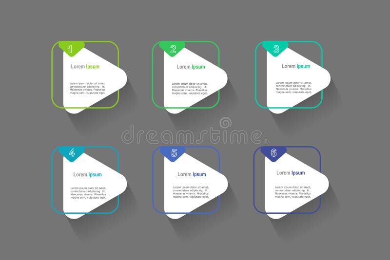 Infographic Element Template, Business Concept with 6 Steps, White ...