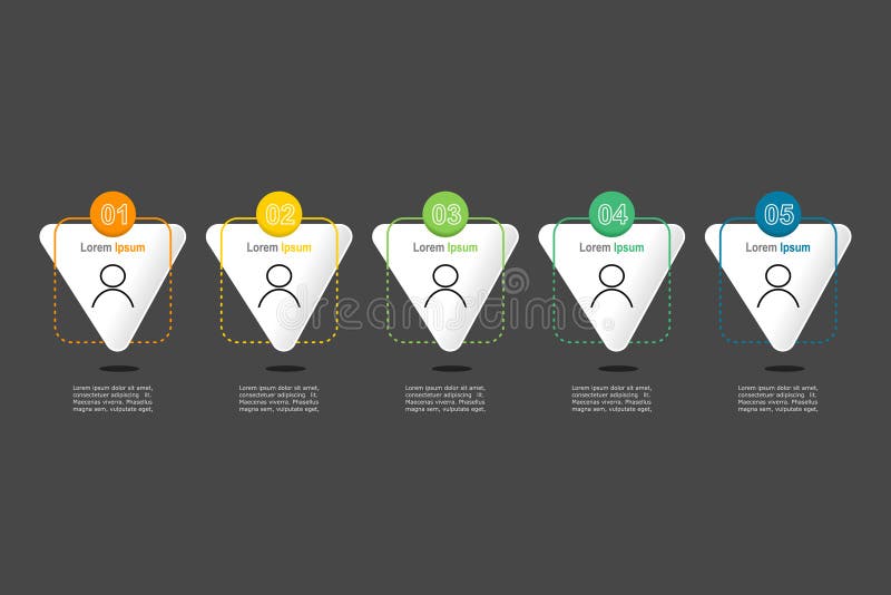 Infographic Element Template, Business Concept with 5 Steps, White ...