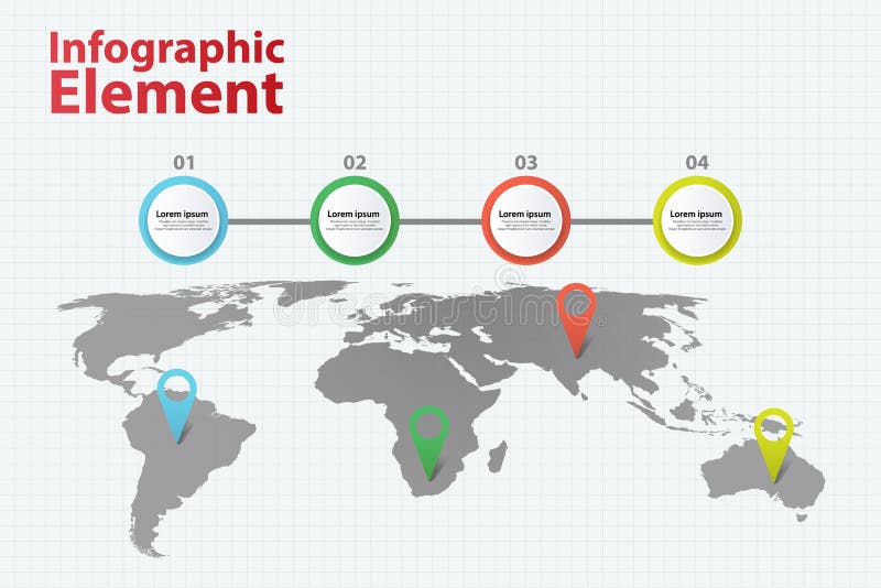 Infographic Element World Map Infographics with 4 Different Option ...
