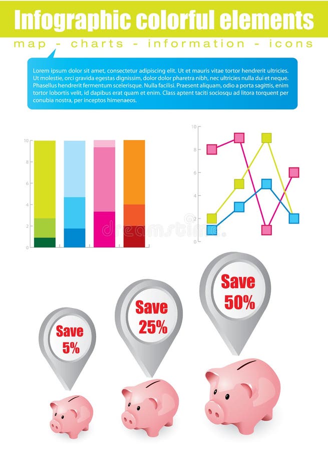 Money Saving Business Template Design Infographic . Concept Stock ...