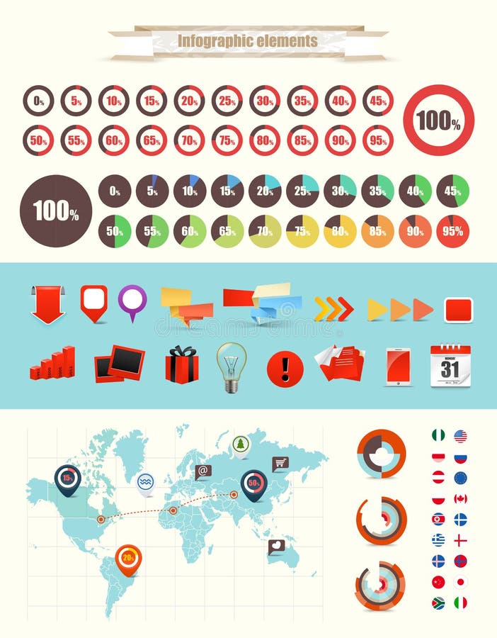 Infographic Banner Design Elements, Numbered Lists Stock Vector ...