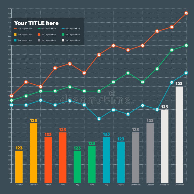 Infographic Elements - Bar and Line Chart Stock Vector - Illustration ...