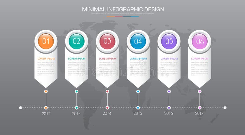 Infographic Elements with Business Icon on Full Color Background ...