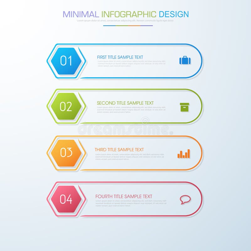 Infographic Elements with Business Icon on Full Color Background ...