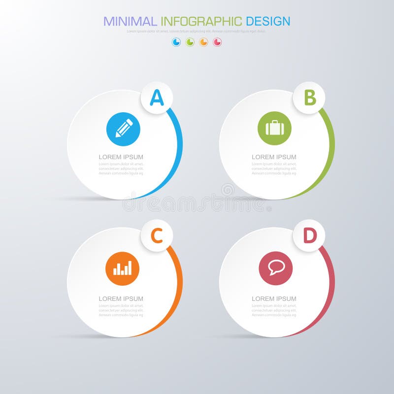 Infographic Elements with Business Icon on Full Color Background ...
