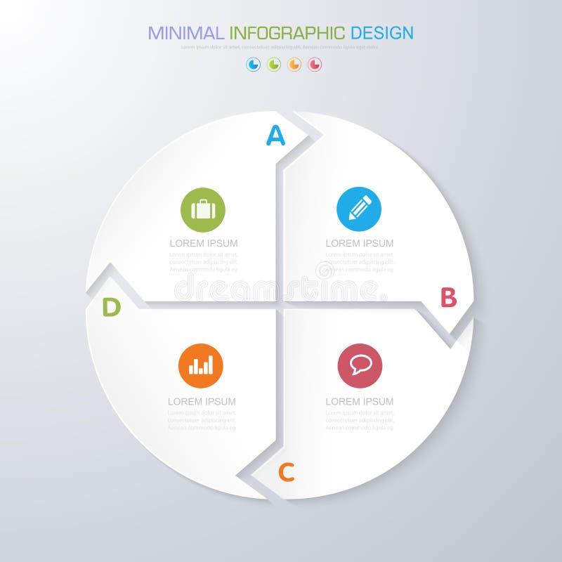 Infographic Elements with Business Icon on Full Color Background ...