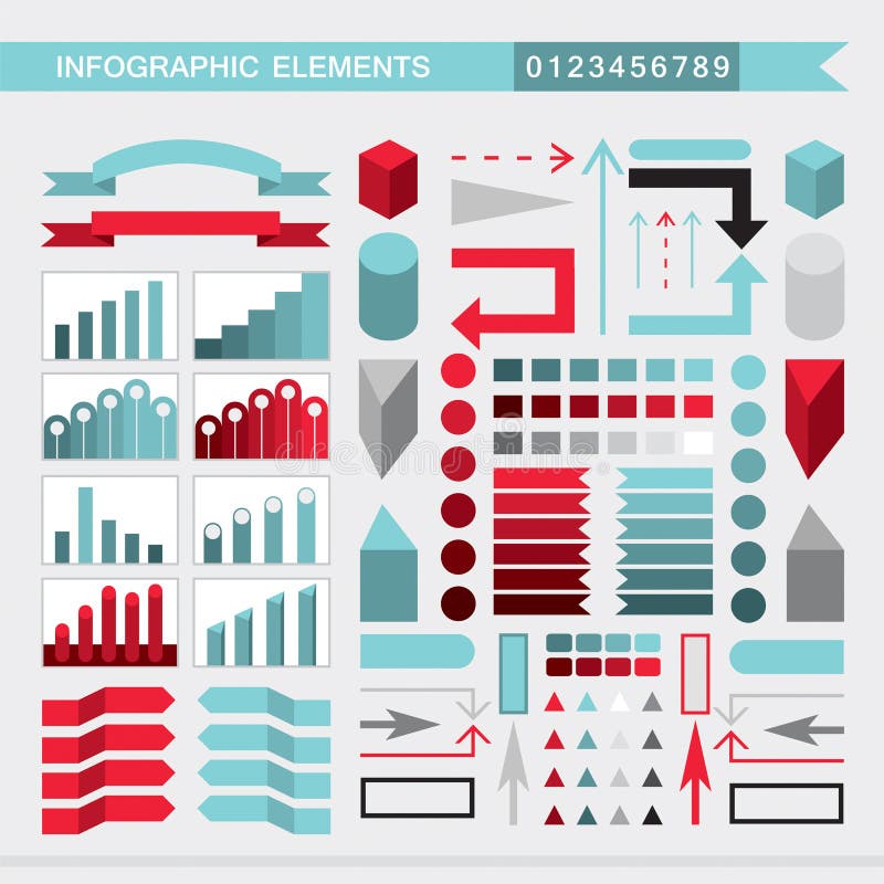 Infographic Elements Charts, Graph, Diagram, Arrows,signs,bars, Buttons ...