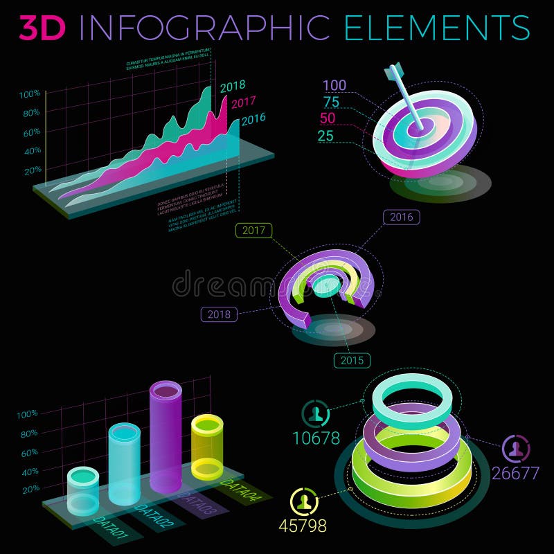 3D Infographic Elements stock vector. Illustration of colorful - 108265547