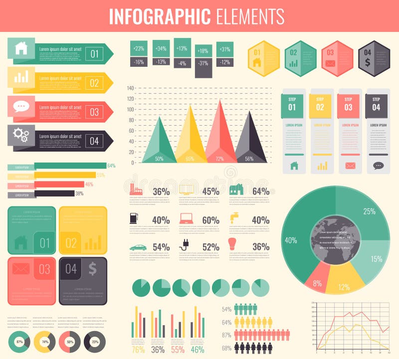 Infographic Elements Collection. Flat Design Stock Vector ...