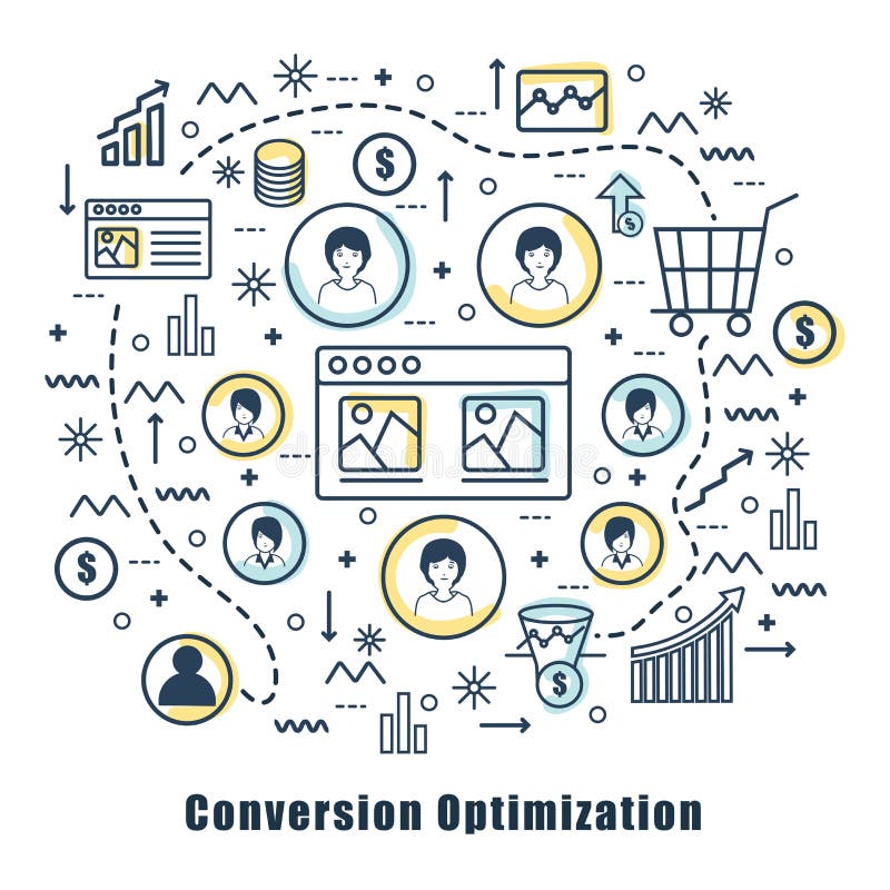 Infographic Elements for Conversion Optimization. Stock Illustration ...
