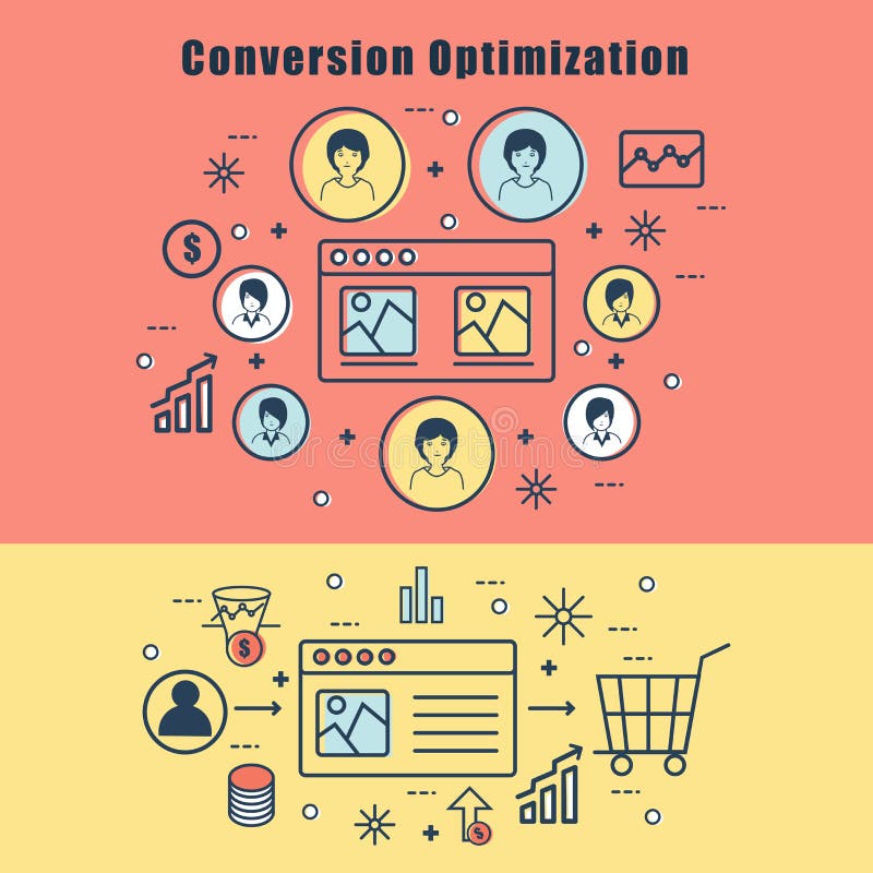 Infographic Elements for Conversion Optimization. Stock Illustration ...