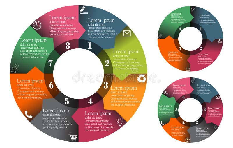 Infographic Elements Data Visualization Vector Circle Color Set Stock ...