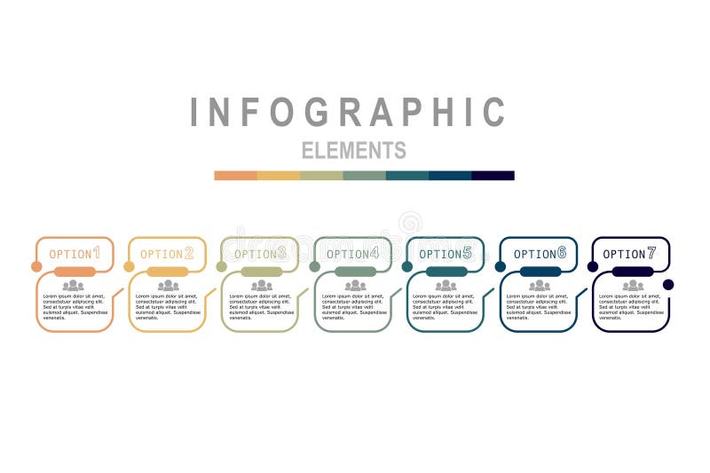 Infographic Elements Design Template, Business Concept with 8 Steps , Minimal Rectangle Shapes ...