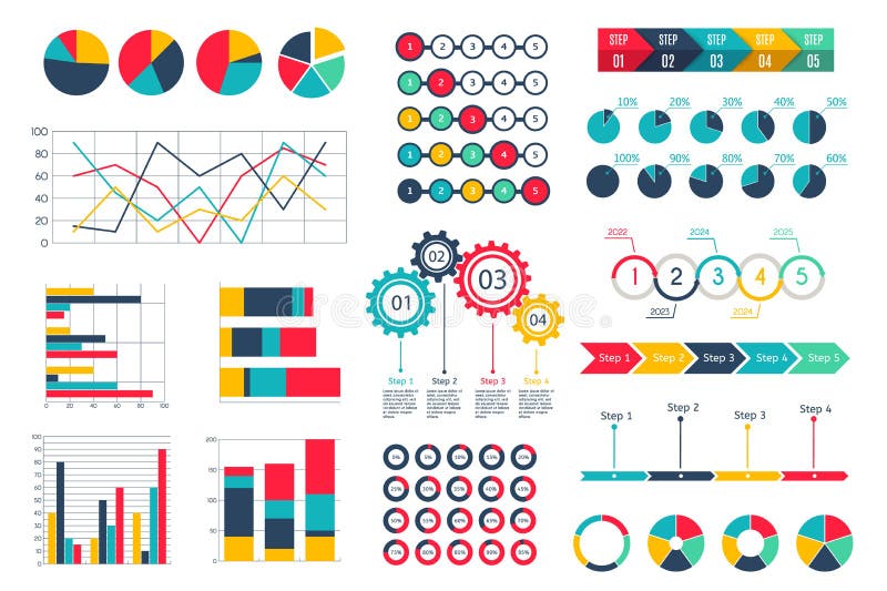 Infographic Elements. Diagram Progress Bar. Flat Vector Process ...