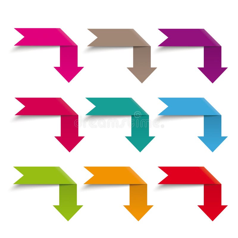 Colorful Arrow Shaped Labels Stock Vector - Illustration of horizontal ...