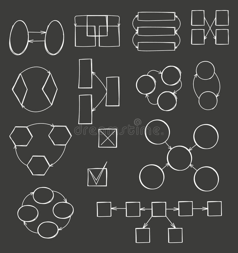 Infographic Elements, Including Circles, Arrows, and Square Text Boxes ...