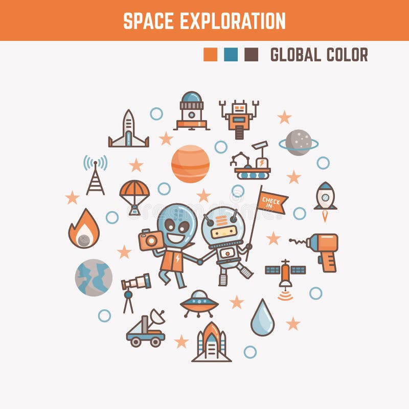 Infographic Elements for Kids about Space Exploration Stock Vector ...