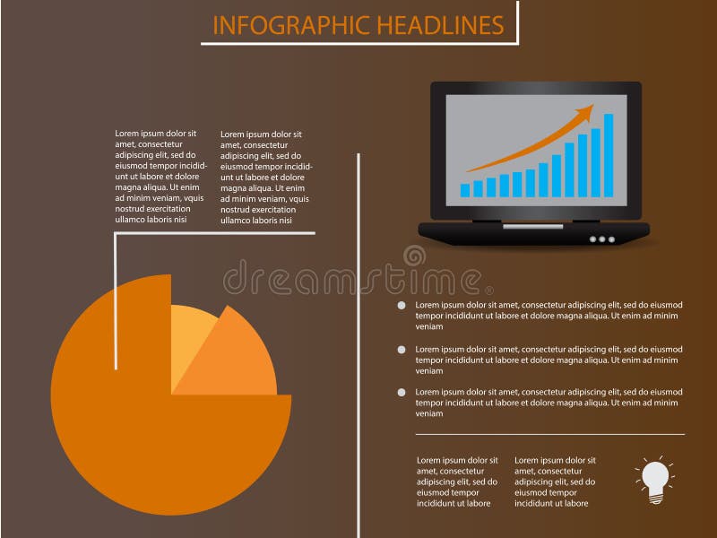 Infographic Elements with Laptop and Diagram Stock Illustration ...
