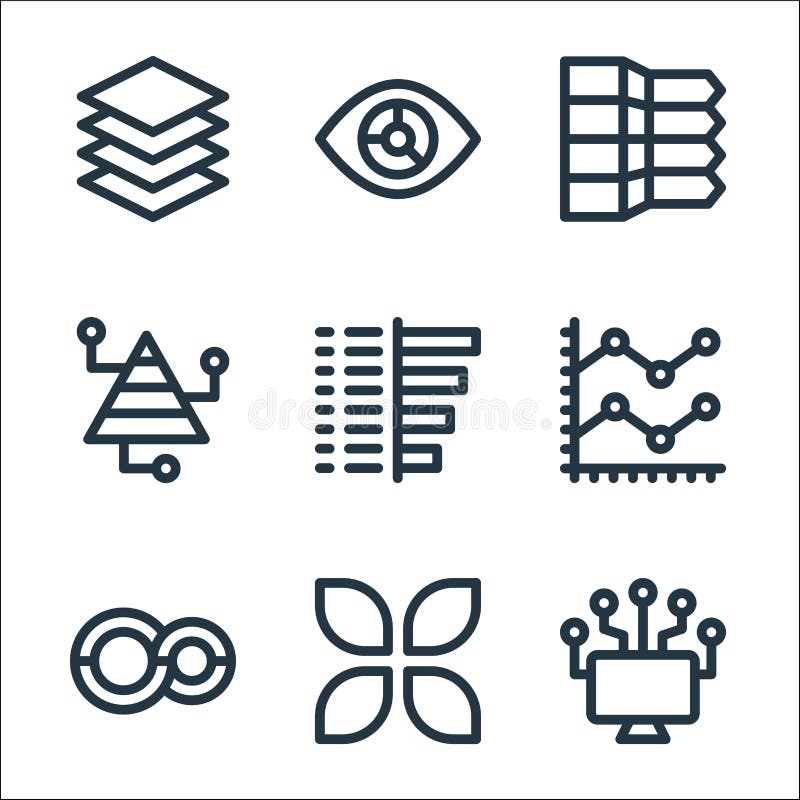 Infographic Elements Line Icons. Linear Set Stock Vector - Illustration ...