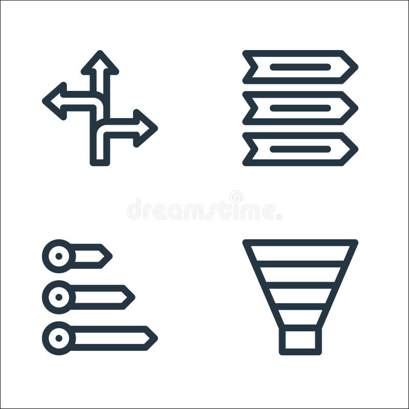Funnel Arrow Drawing Set stock vector. Illustration of graphic - 20759100