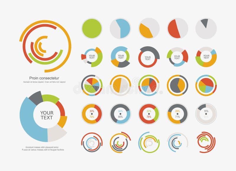 Infographic Elements Pie Chart Set Icon Stock Vector - Illustration of ...
