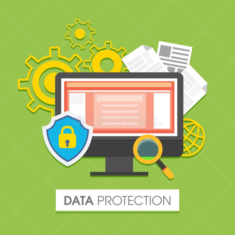 Infographic Elements Set for Data Protection. Stock Illustration ...