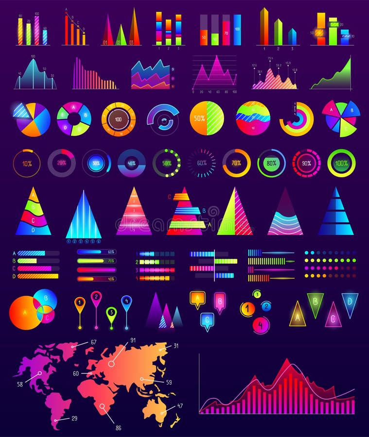Infographic Elements, Set of Icons for Data Visualization and Business ...