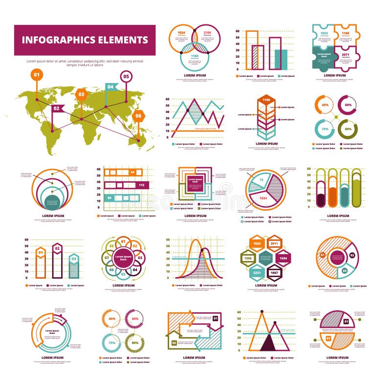 Infographic Elements Set stock illustration. Illustration of elements ...