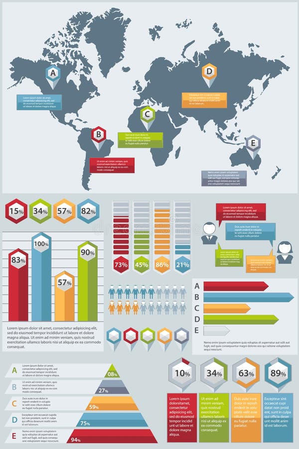Infographic Elements Set. stock vector. Illustration of chart - 45118294