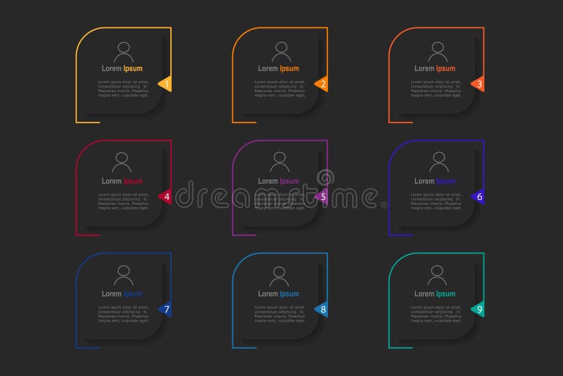 Infographic Elements Template, Business Concept with 9 Steps, Color ...