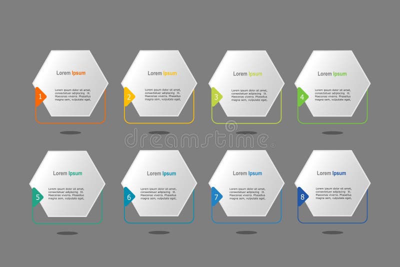 Infographic Element Template, Business Concept with 8 Steps, Grey ...