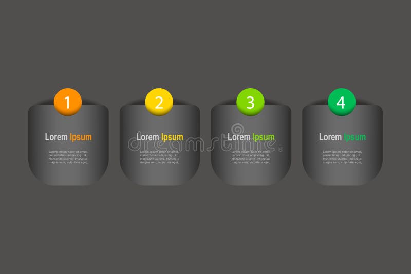 Infographic Element Template, Business Concept with 4 Steps, Grey ...